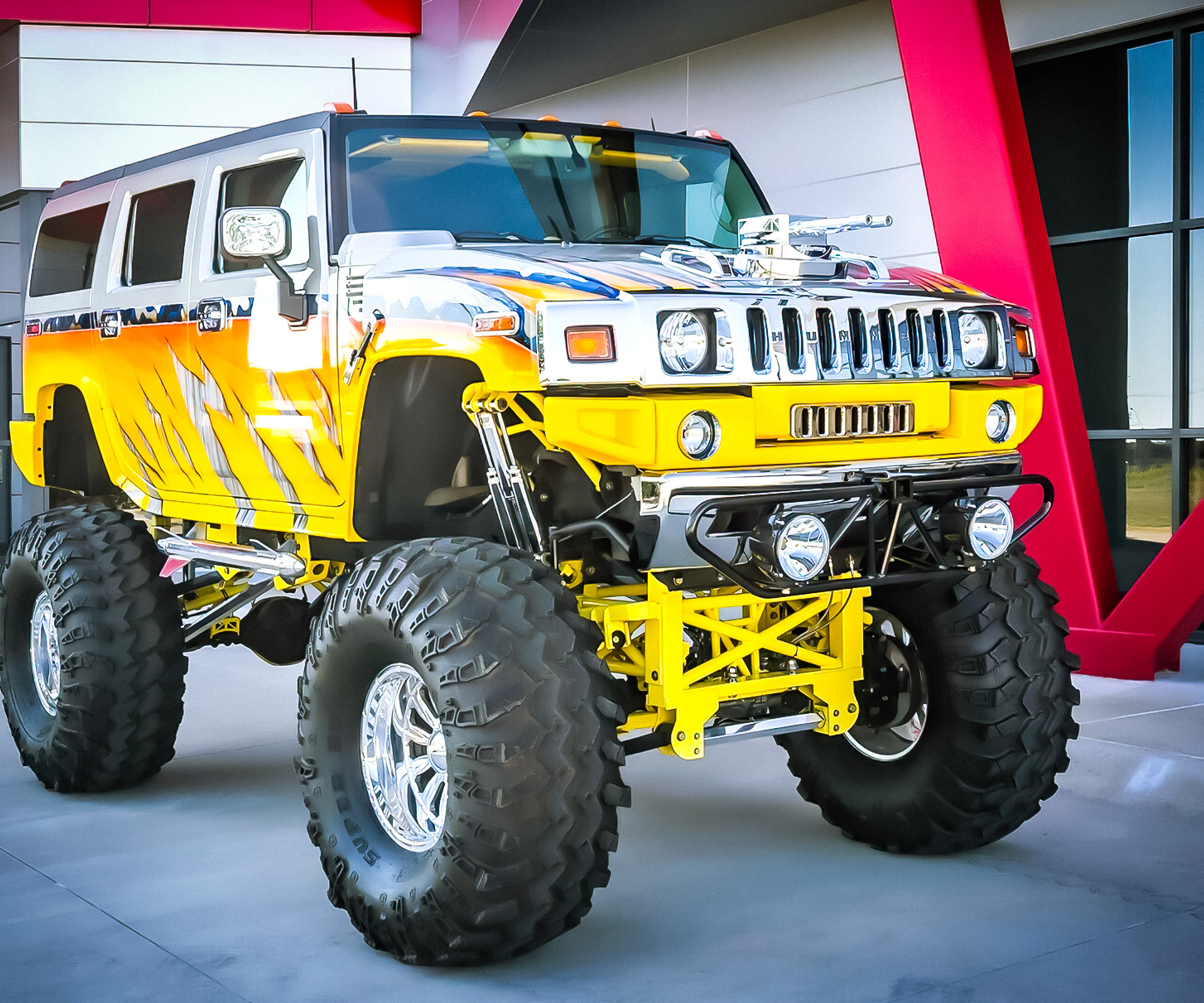 Custom Yellow Hummer H2