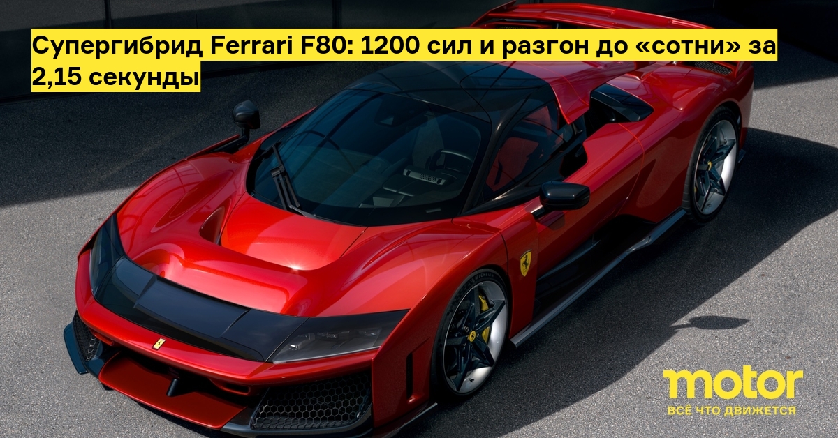 Супергибрид Ferrari F80: 1200 сил и разгон до «сотни» за 2,15 секунды: Новости — Motor